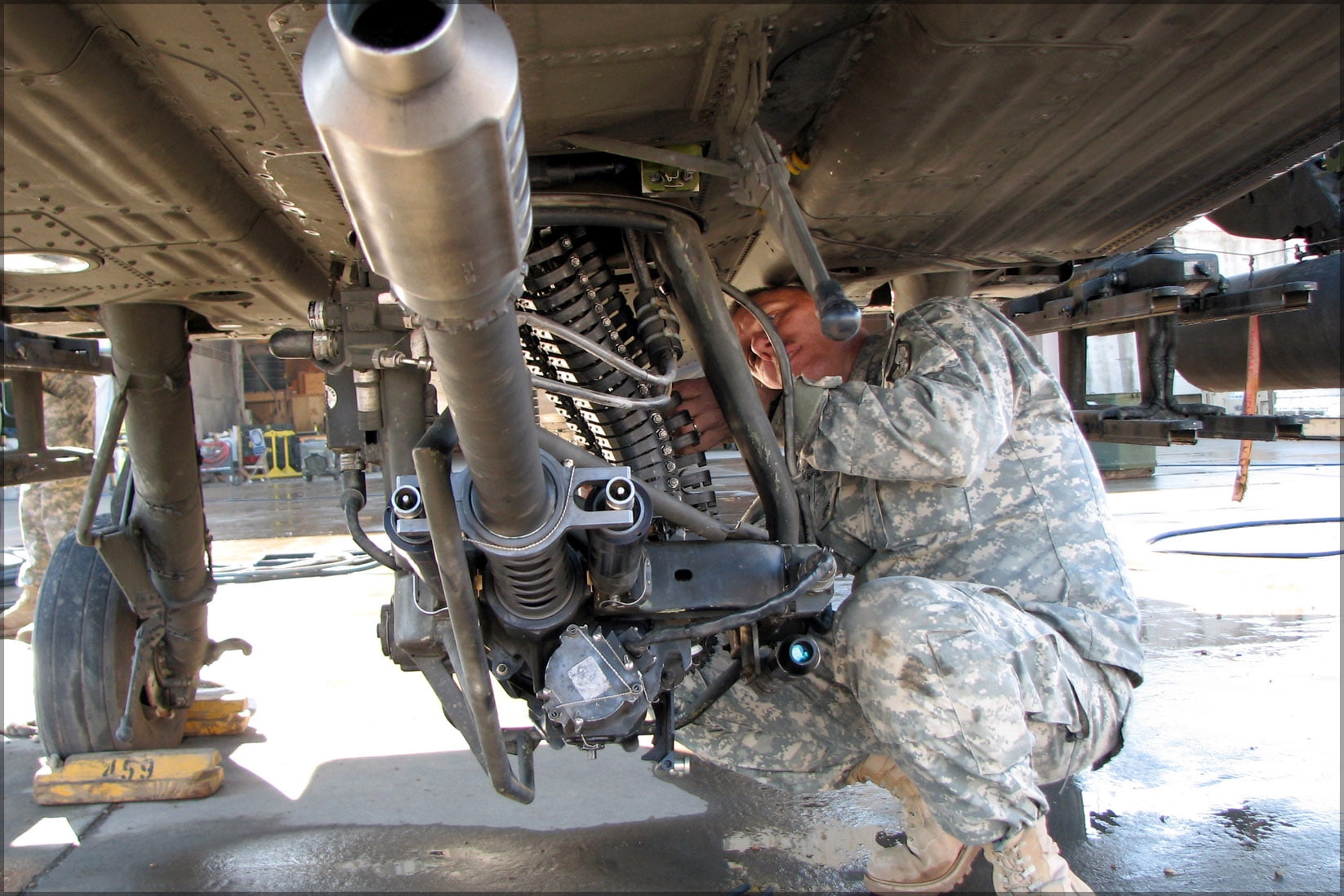 24"x36" Gallery Poster, 30 mm M230 Automatic Gun, on a AH-64 Apache ...