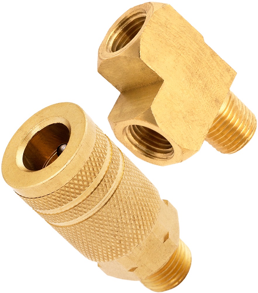Vixen Air 1/4" NPT Male Quick Connect Coupler with 1/4 to 1/4 (2) NPT ...