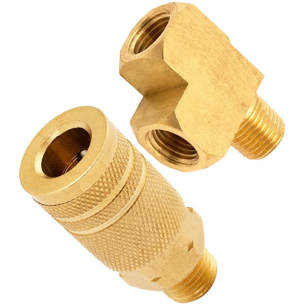 Vixen Air 1/4" NPT Male Quick Connect Coupler with 1/4 to 1/4 (2) NPT ...