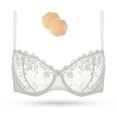 Wingslove Womens Sexy Lace Sheer Bra Demi Mesh Balconette See Through