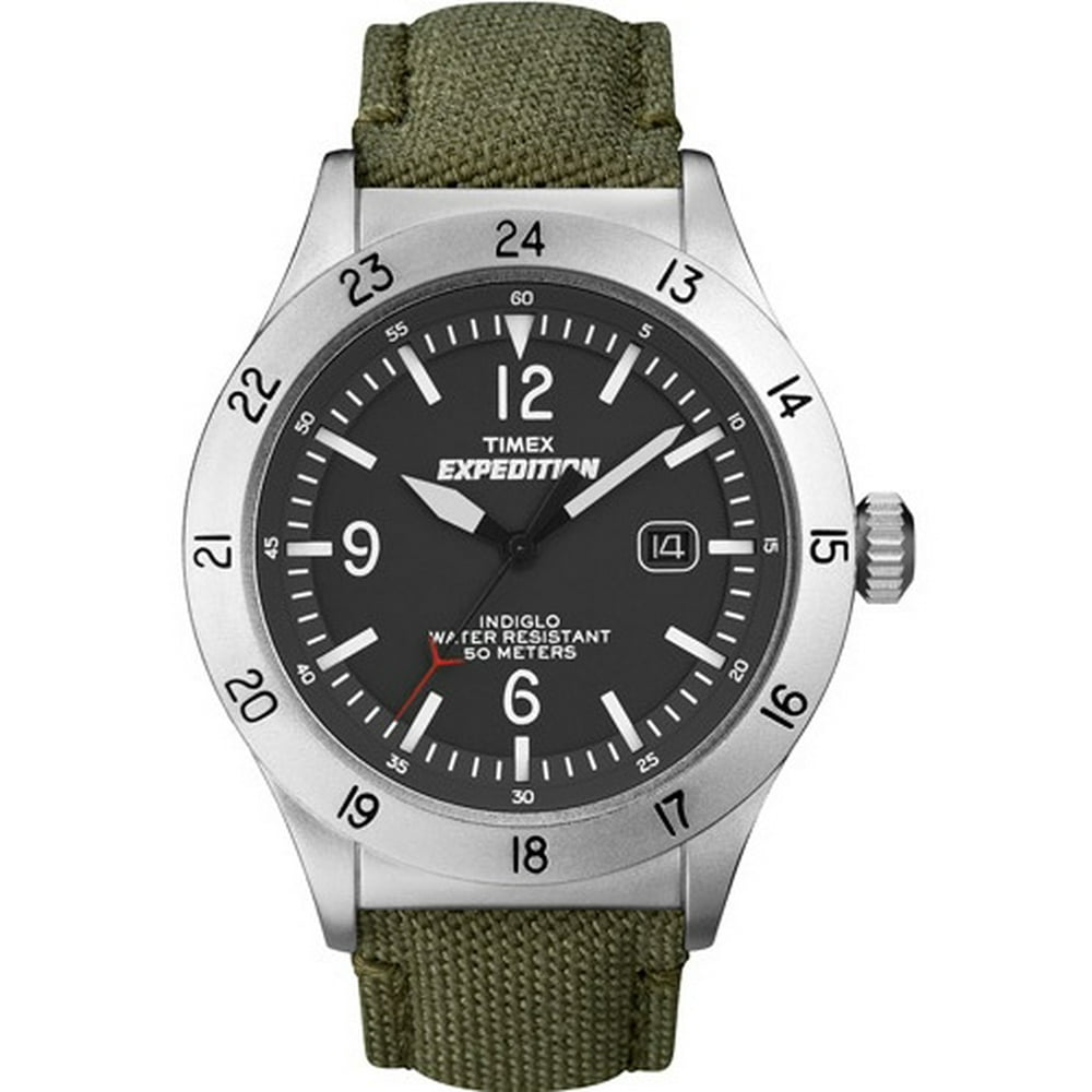 Timex - T49880 Men's Expedition Military Indiglo Night-Light Black Dial ...