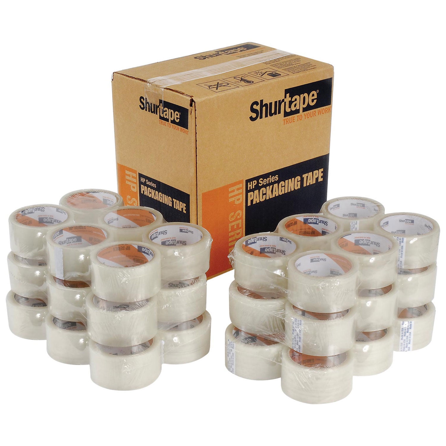 Shurtape HP 100 Carton Sealing Tape, 1.6 Mil, 2" x 50 Yds, Clear, Lot ...