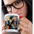 3drose, Fairy on a Sheep Farm Holding a Lamb, 11oz Two-tone Red Mug ...