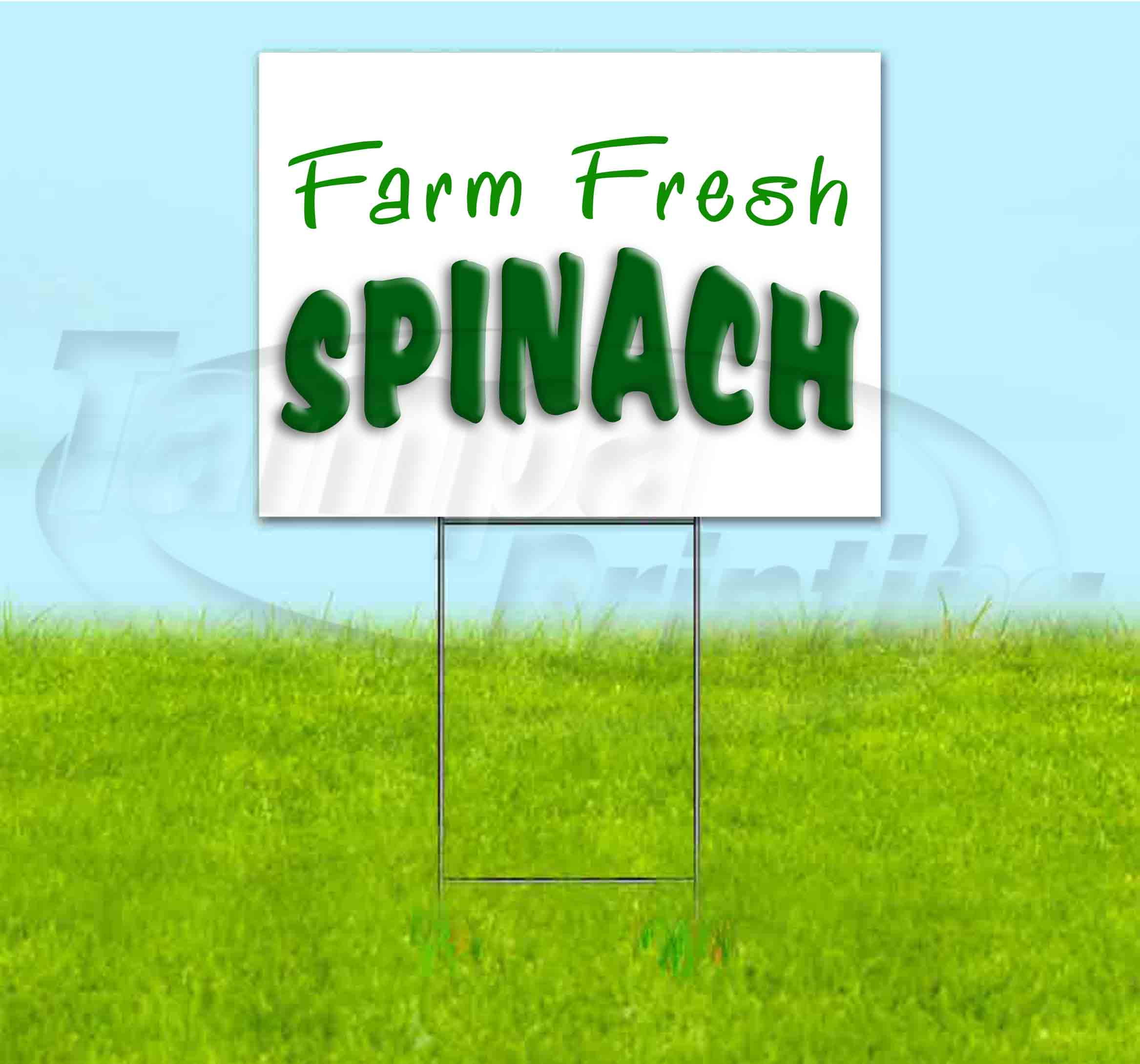 Farm Fresh Spinach (18"x24") Corrugated Plastic Yard Sign, Bandit, Lawn ...