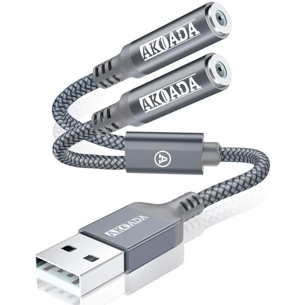 USB Audio Adapter External Stereo Sound Card, AkoaDa USB to Audio Jack ...