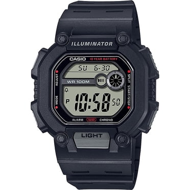 Casio Men's Digital Quartz 10-Year Battery 200m Black Resin Watch ...