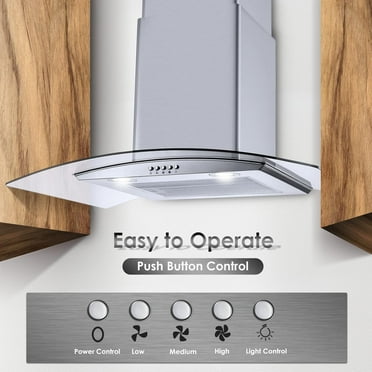 30 in. Convertible Wall Mount Kitchen Range Hood in Stainless Steel ...