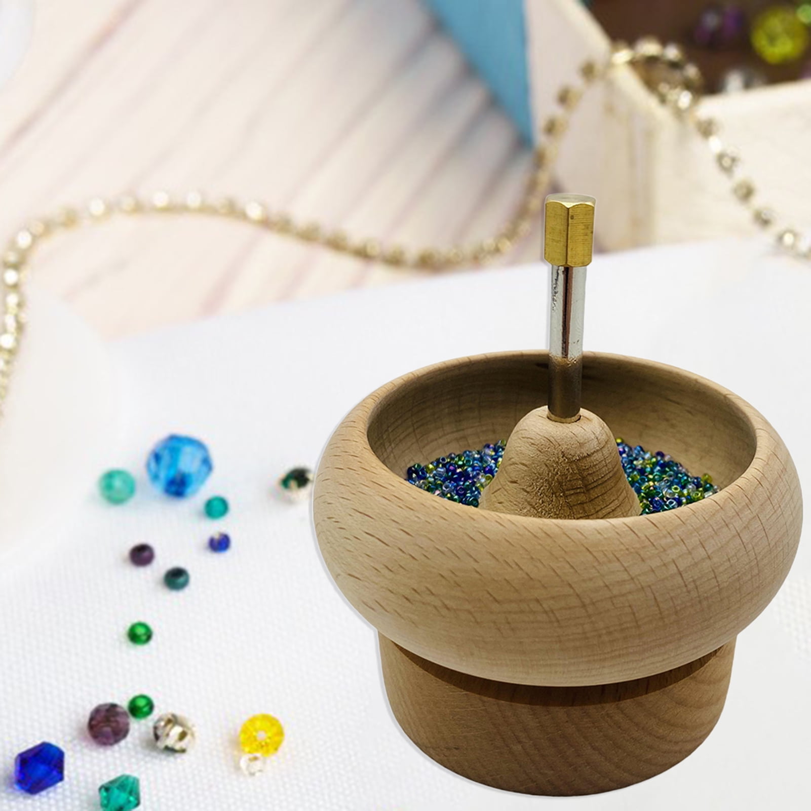 Hesroicy 1 Set Bead Bowl Unpainted Labor-saving Round DIY Making Wood ...