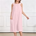 BFHHYA 2 Piece Nightgown for Women Sleeveless Button Down Bathrobe ...