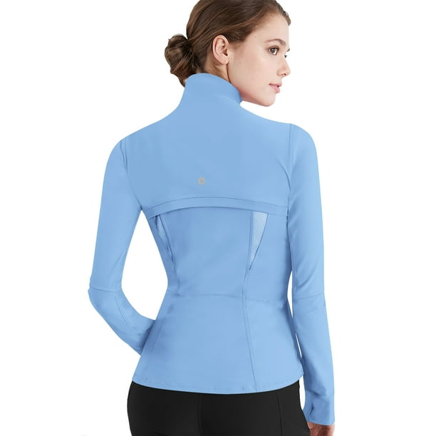Made by Johnny Women's Running Shirt Full Zip Workout Track Jacket with ...