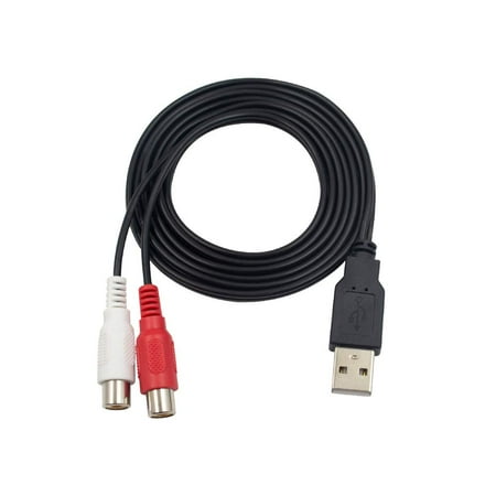 Duttek RCA to USB Converter Cable, USB to RCA Cable, USB 2.0 Male to 2 ...