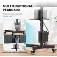 BONTEC Rolling TV Stand with Pegboard Storage for 32–65 Inch TVs, Holds ...