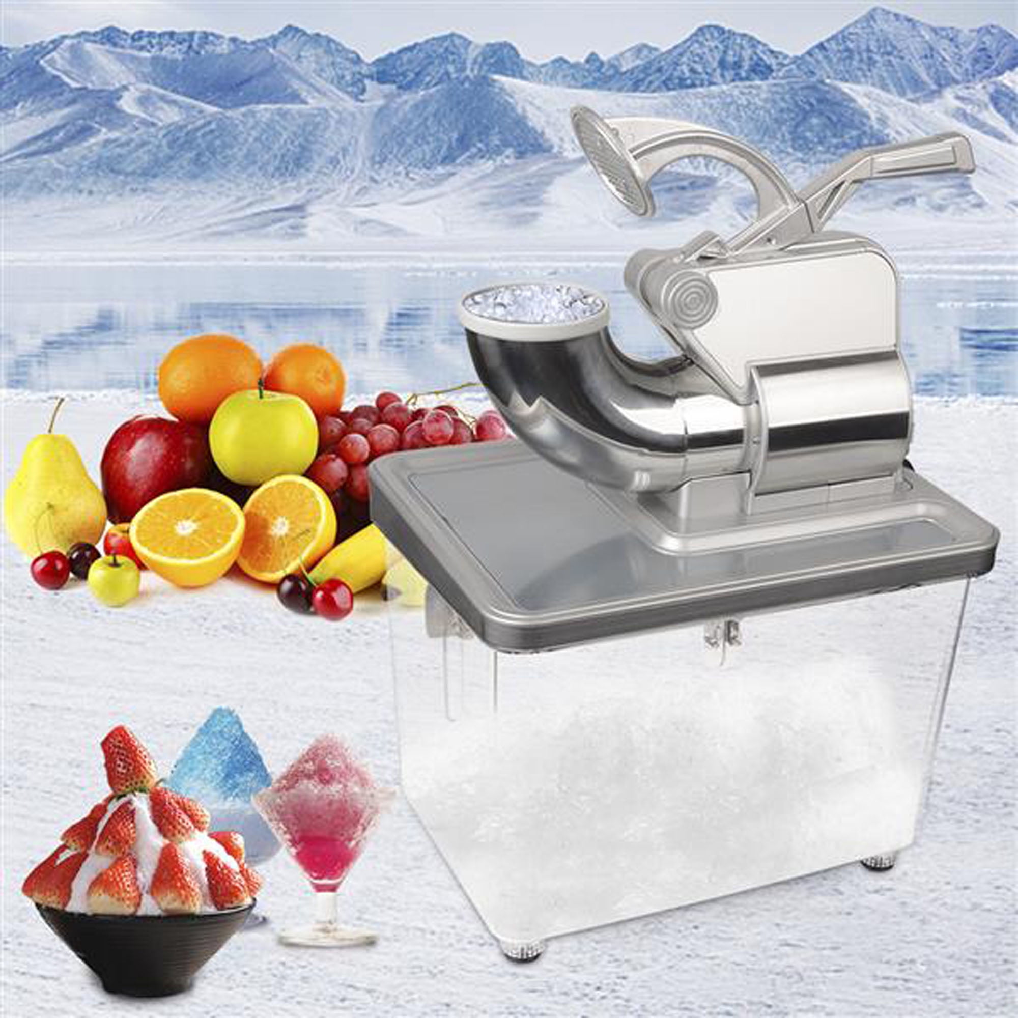 Ice Crusher, Large Capacity Household Ice Chopper Electric Ice Shaver ...