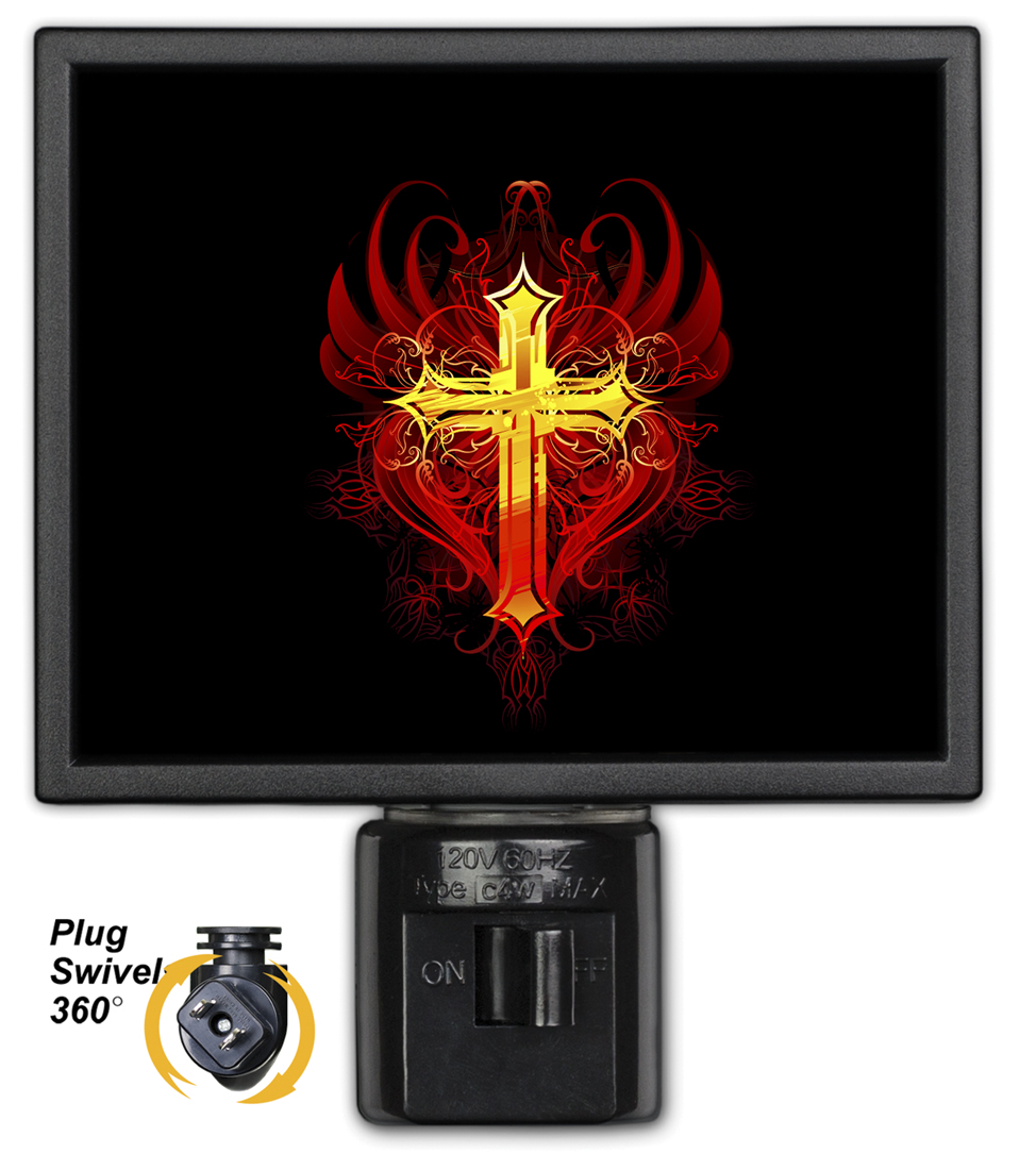 Red & Gold Cross - Night Light - Walmart.com