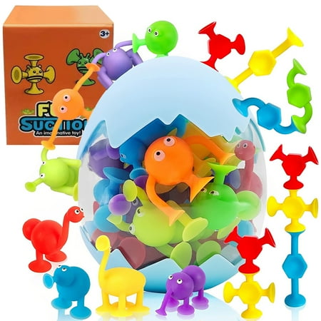 27Pcs Suction Toys Montessori Suction Cup Toy with Egg Shell Storage ...