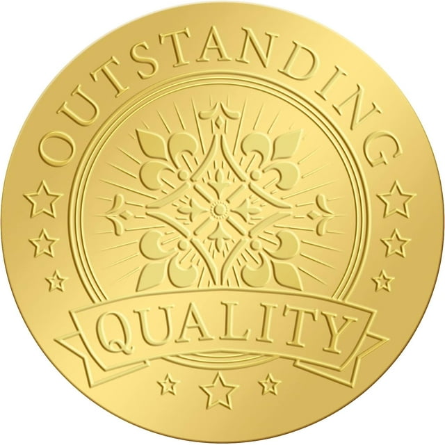 2 Inch Gold Embossed Envelope Seals Stickers 100pcs Round Adhesive Gold ...