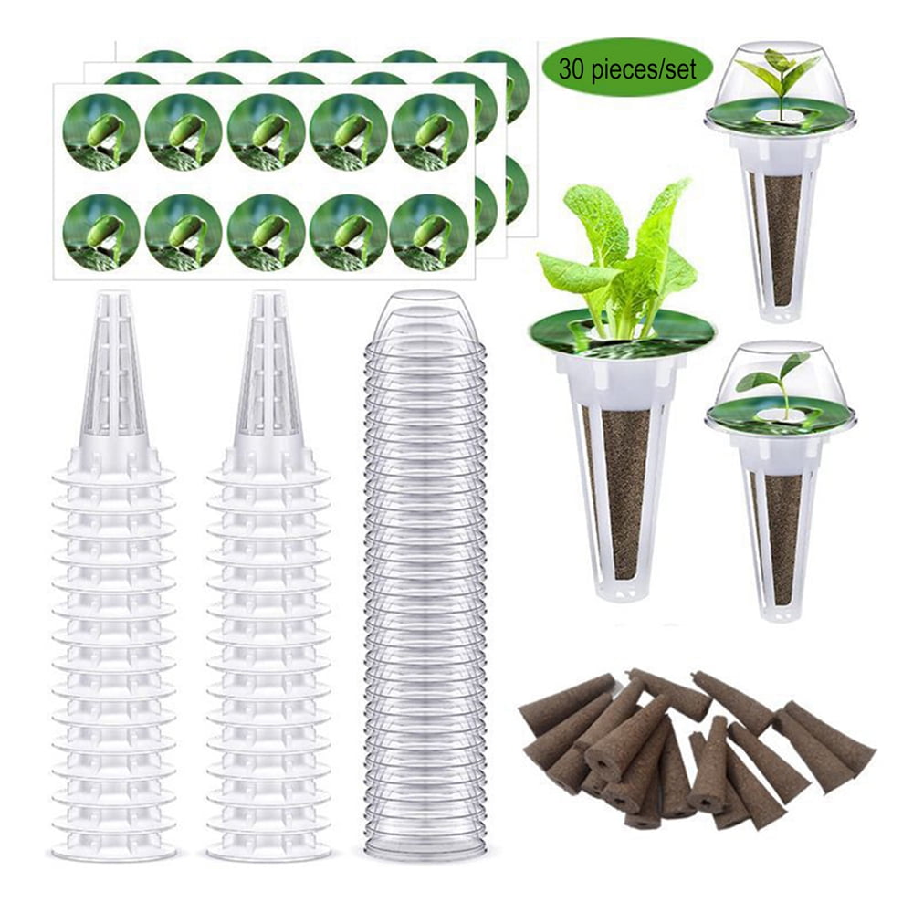 30 Pack Hydroponic Garden Accessories Pod Kit Including Grow Baskets ...