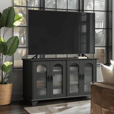 BELLEZE Modern 48" Farmhouse Wood TV Stand & Media Entertainment Center ...