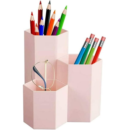 Hexagonal Pen Holder, Hexagonal Plastic Pencil Holder for Home, Office ...