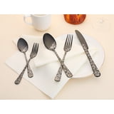 Unique Bargains 20 Pieces Stainless Steel Silverware Set Flatware Set ...