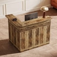 Finmind L-Shaped Reception Desk, Modern Front Counter with 2-Tier ...