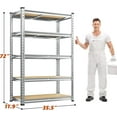 REIBII Garage Shelving, 5 Tier Storage Shelves Load 2020LBS, Adjustable ...