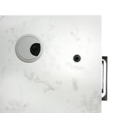 Drexel Manicure Table Tufted Side Panel Nail Desk with Marble Top ...