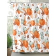 Autumn Thanksgiving Shower Curtain 54"W x 78"L Fall Pumpkin with Leaf ...