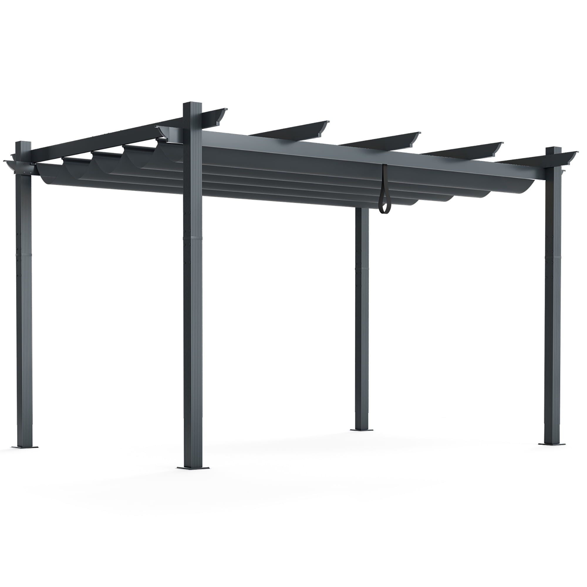 Gymax 10 x 13ft Outdoor Aluminum Retractable Pergola Canopy Shelter ...