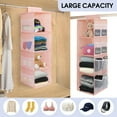 Toplive 4-Shelf Hanging Closet Organizer with Mesh Pockets & Magic Tap ...
