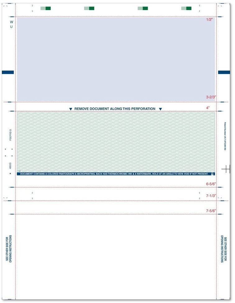 8-1/2" x 11" Z Fold Check Green Box of 2000 - Walmart.com