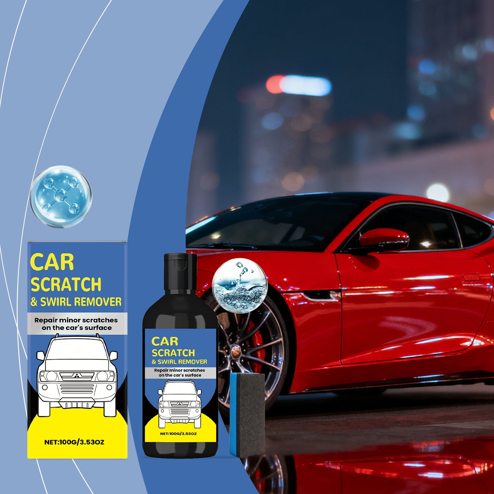 Car Scratch Care Kit 100ml, Vehicle Scratch Repair Kit, Car Paint ...