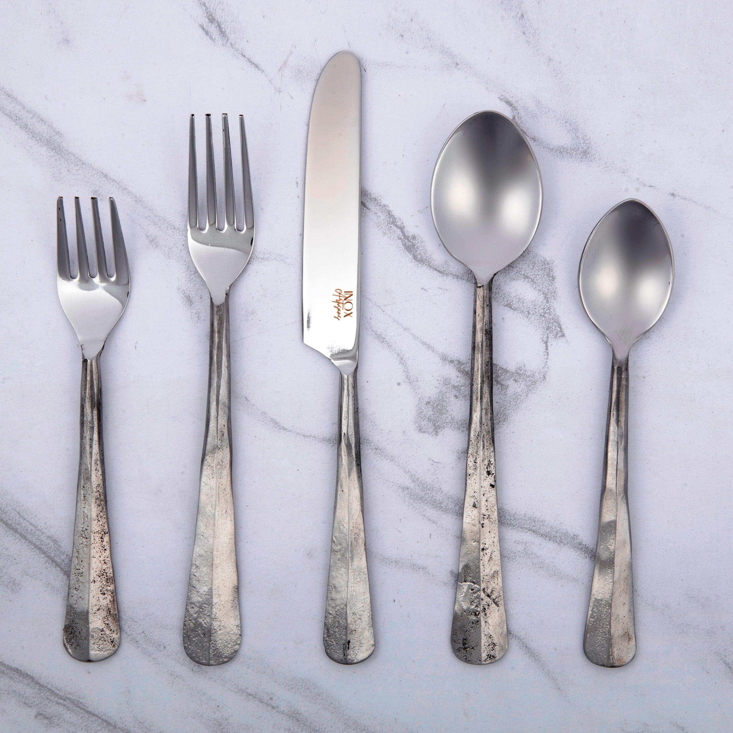 Inox Ridge Design 20-piece Nascent Steel 4-Person Flatware Set ...