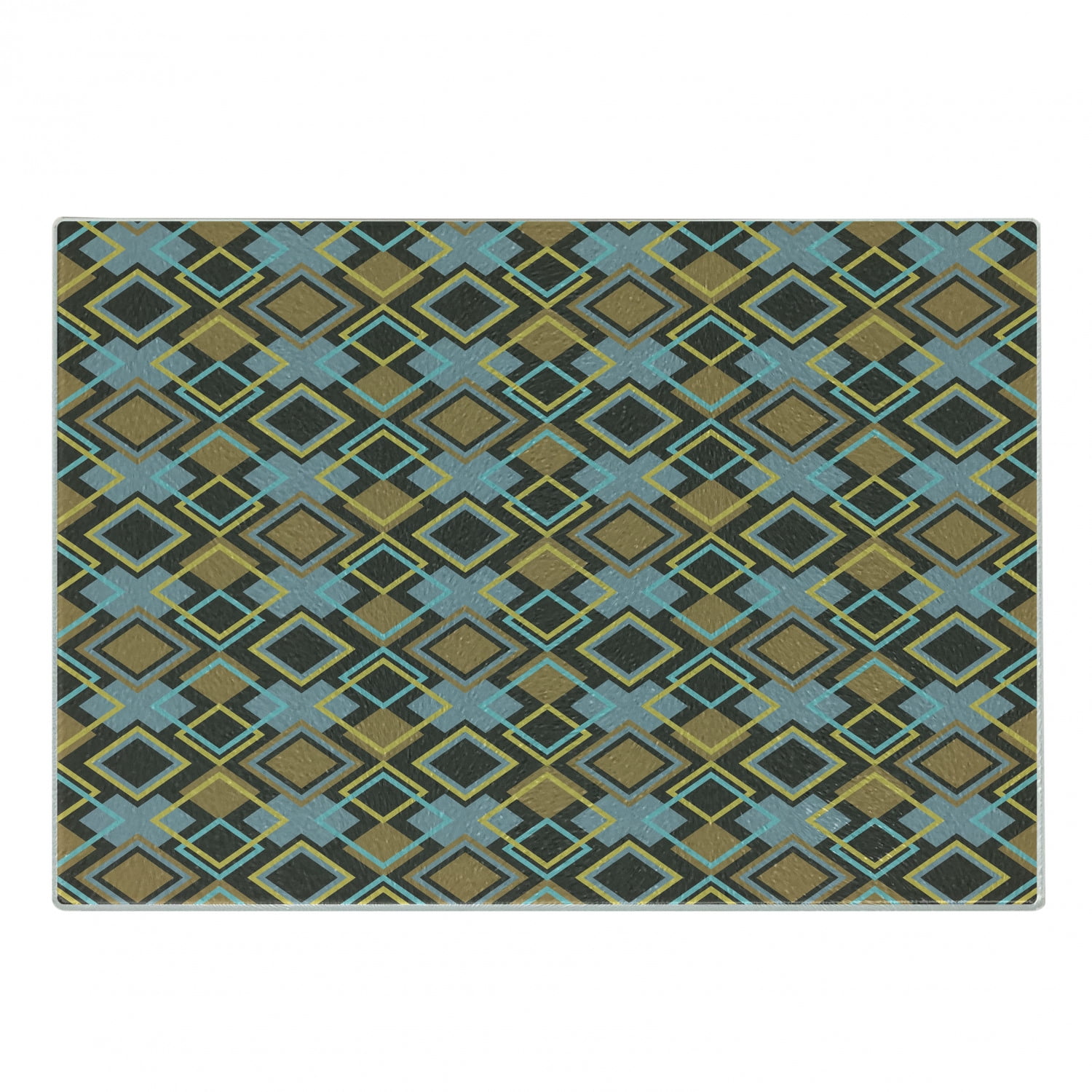 Geometric Cutting Board, Abstract Rhombuses with Bullseye Pattern ...