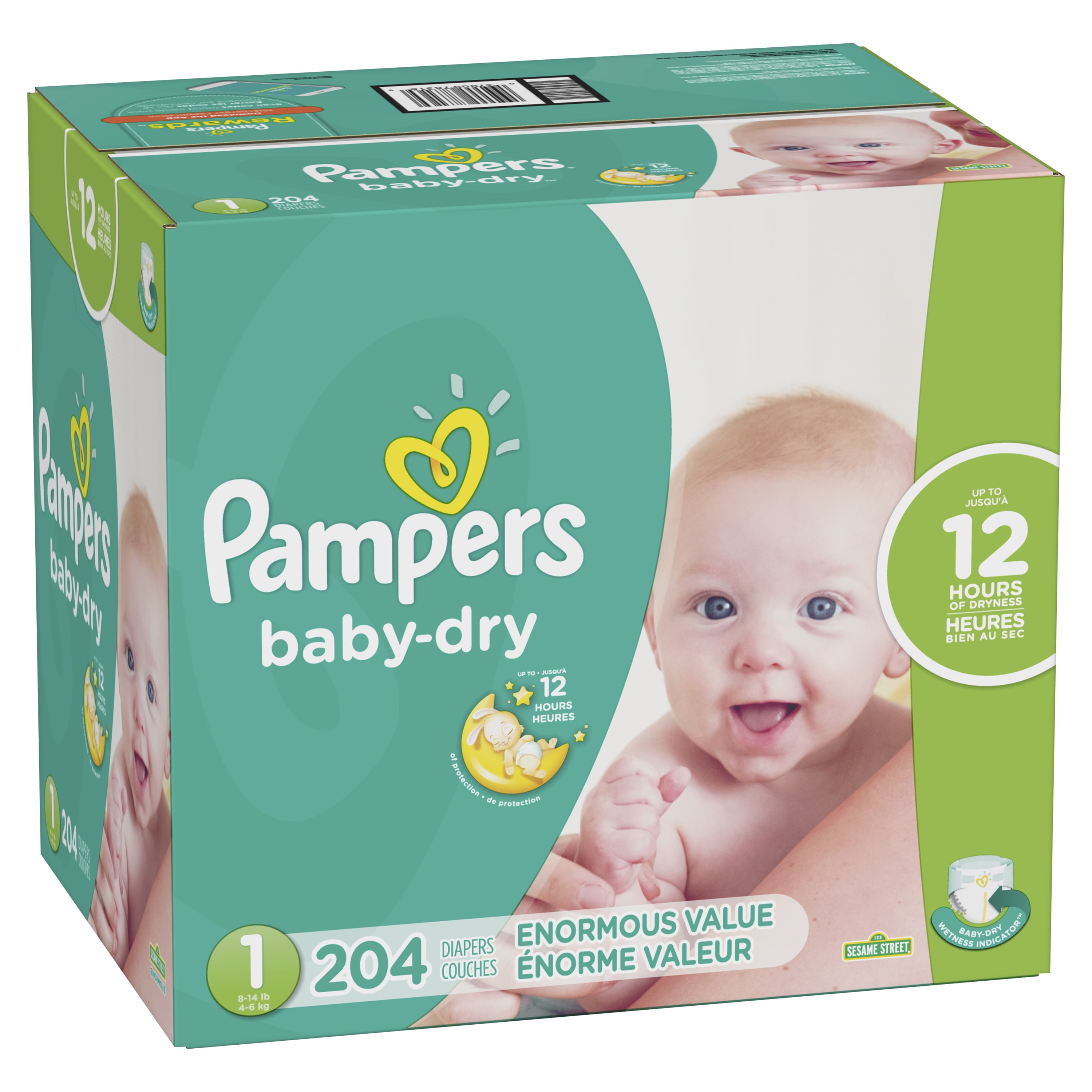 Pampers Baby Dry Diapers Enormous Pack - Size 1 - 204ct – BrickSeek