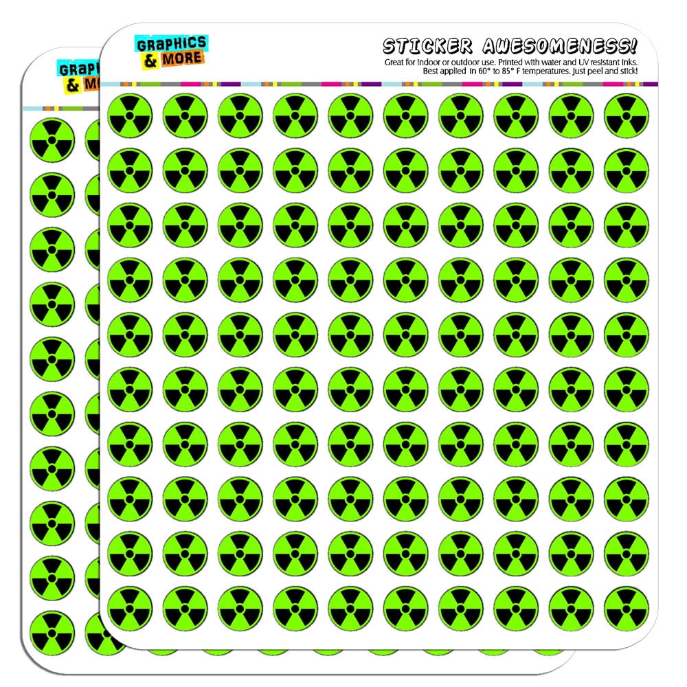 Radioactive on Green 1/2" (0.5") Scrapbooking Crafting Stickers ...