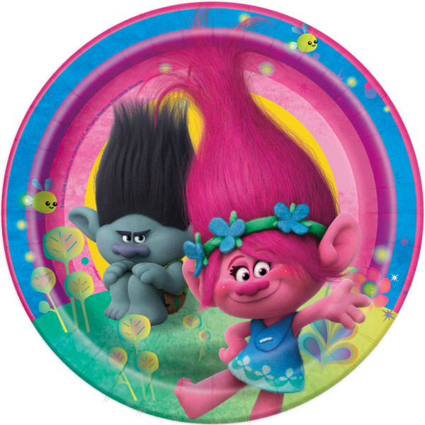 Trolls Round 9" Dinner Plates, 8ct - Walmart.com - Walmart.com