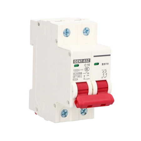 ESTINK Circuit Breaker 2P Low Voltage 6000A Breaking Capacity DIN Rail Mount 63A DC 1000V,2P ...