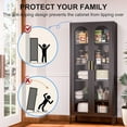 71" Glass Display Cabinet, Metal Storage with Glass Doors, Curio ...