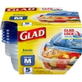 Glad 25 Oz Medium Square Entrée Food Storage Containers, Set of 5 ...