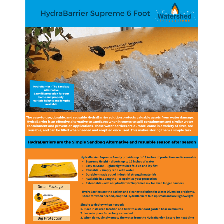 Water Diversion Tubes HydraBarrier Ultra Water Barrier - 24ft Length ...
