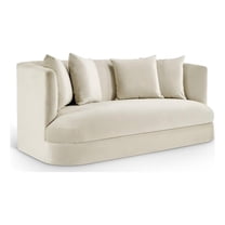 Meridian Furniture Melody Contemporary Cream Velvet Loveseat with Deep ...