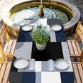 Abstract Stitching Fitted Rectangle Tablecloth 24" x 50" Blue Black ...
