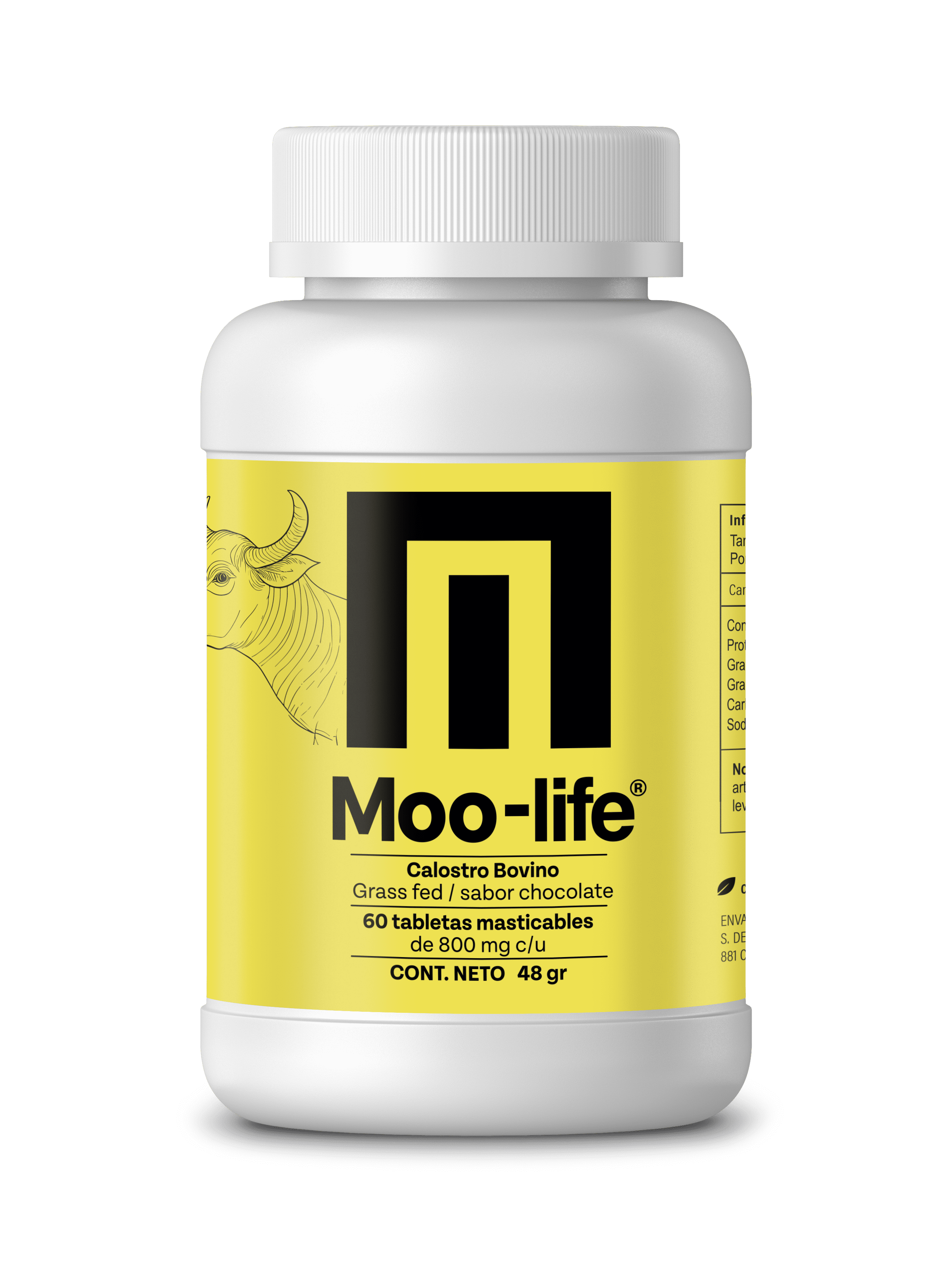 MOO-LIFE CALOSTRO BOVINO SABOR CHOCOLATE 800MG POR TABLETA MASTICABLE ...