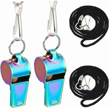 40 Pieces Plastic Whistles with Lanyards for Party Sports, 5 Colors ...