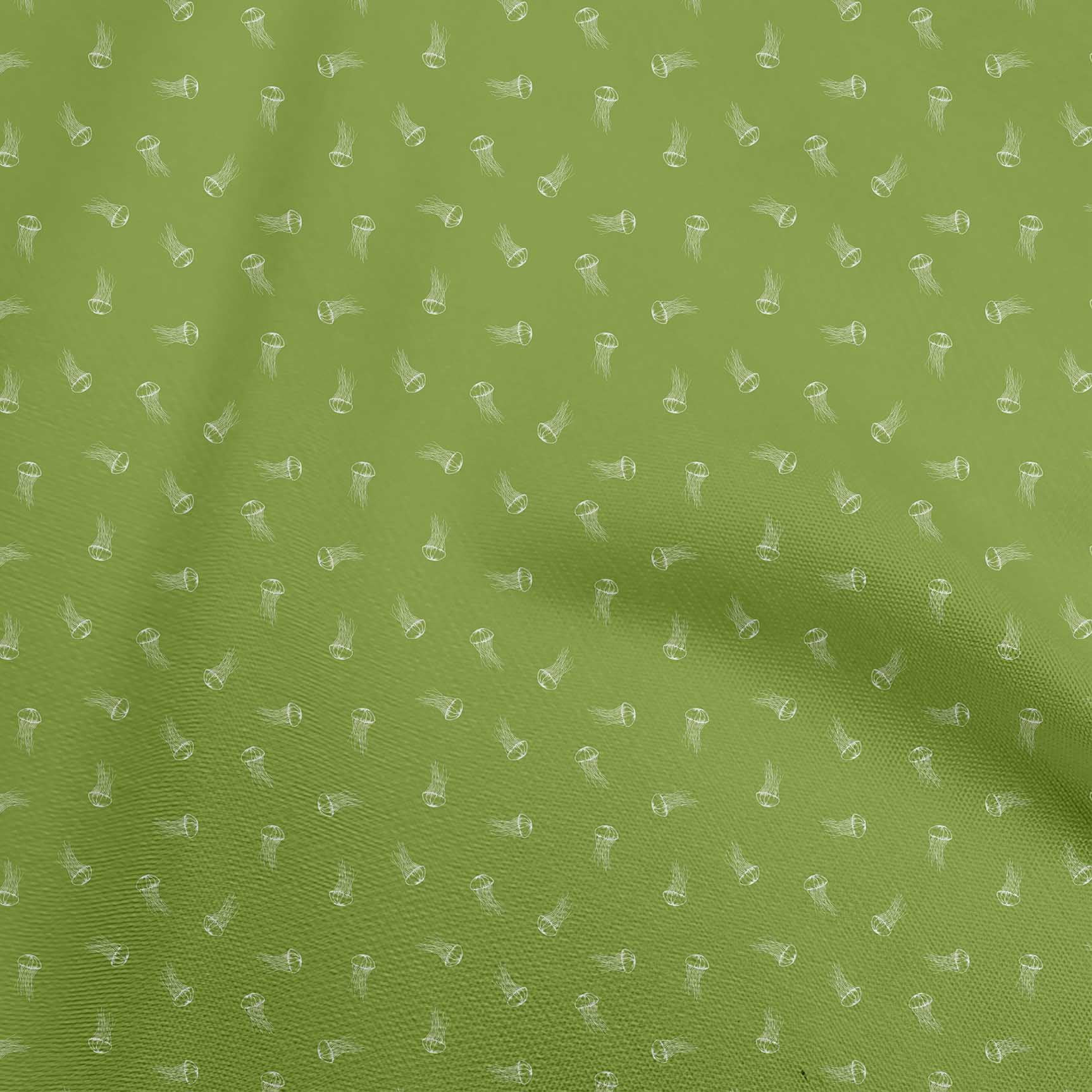 oneOone Cotton Poplin Light Green Fabric Ocean Sea Plants Diy Clothing ...