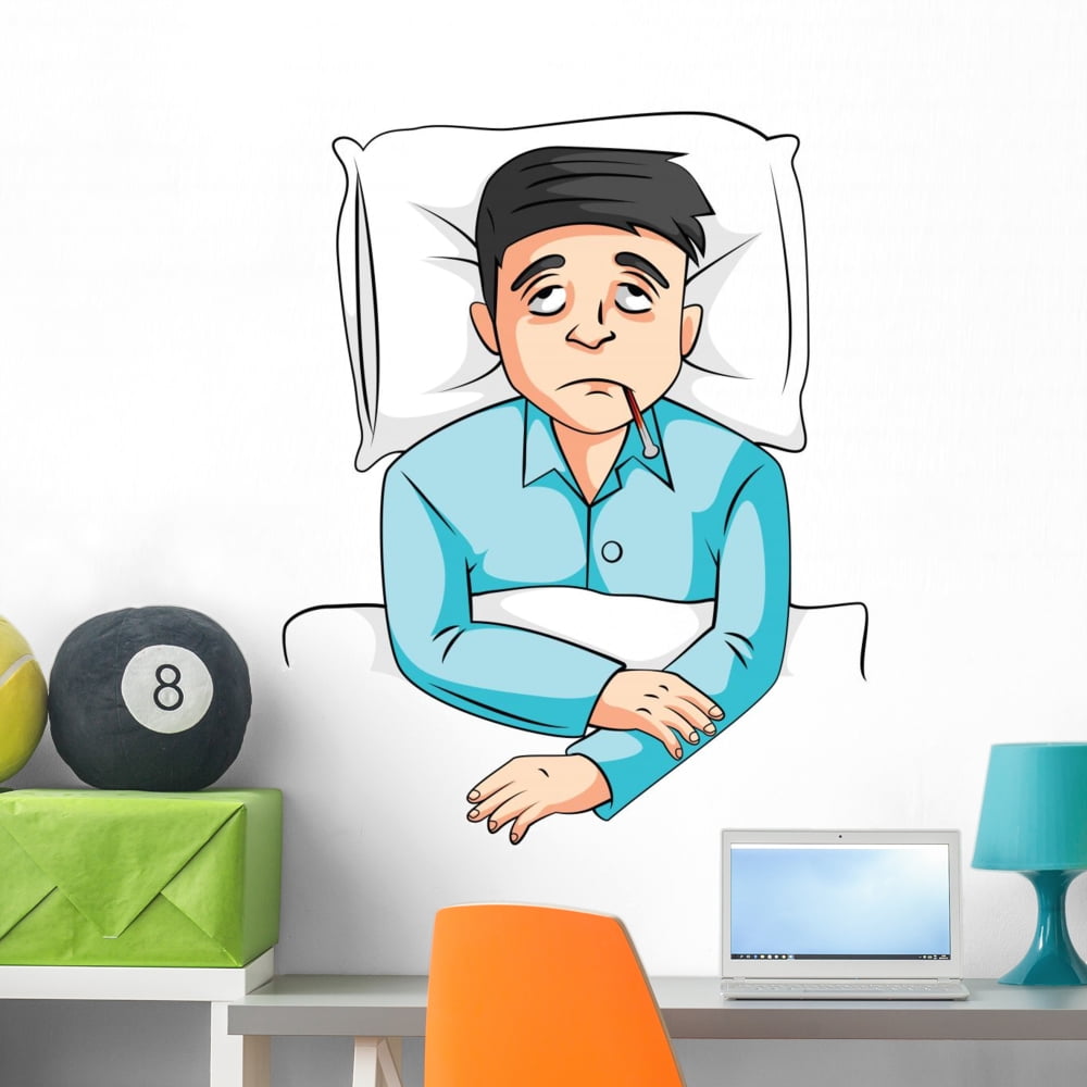 Sick Man Wall Decal Mural by Wallmonkeys Peel and Stick Graphic (36 in ...