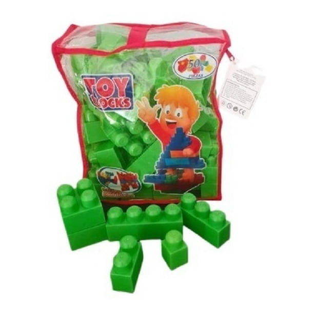 Bloques de construcción Mega Blocks Armables, 50 piezas, color verde ...