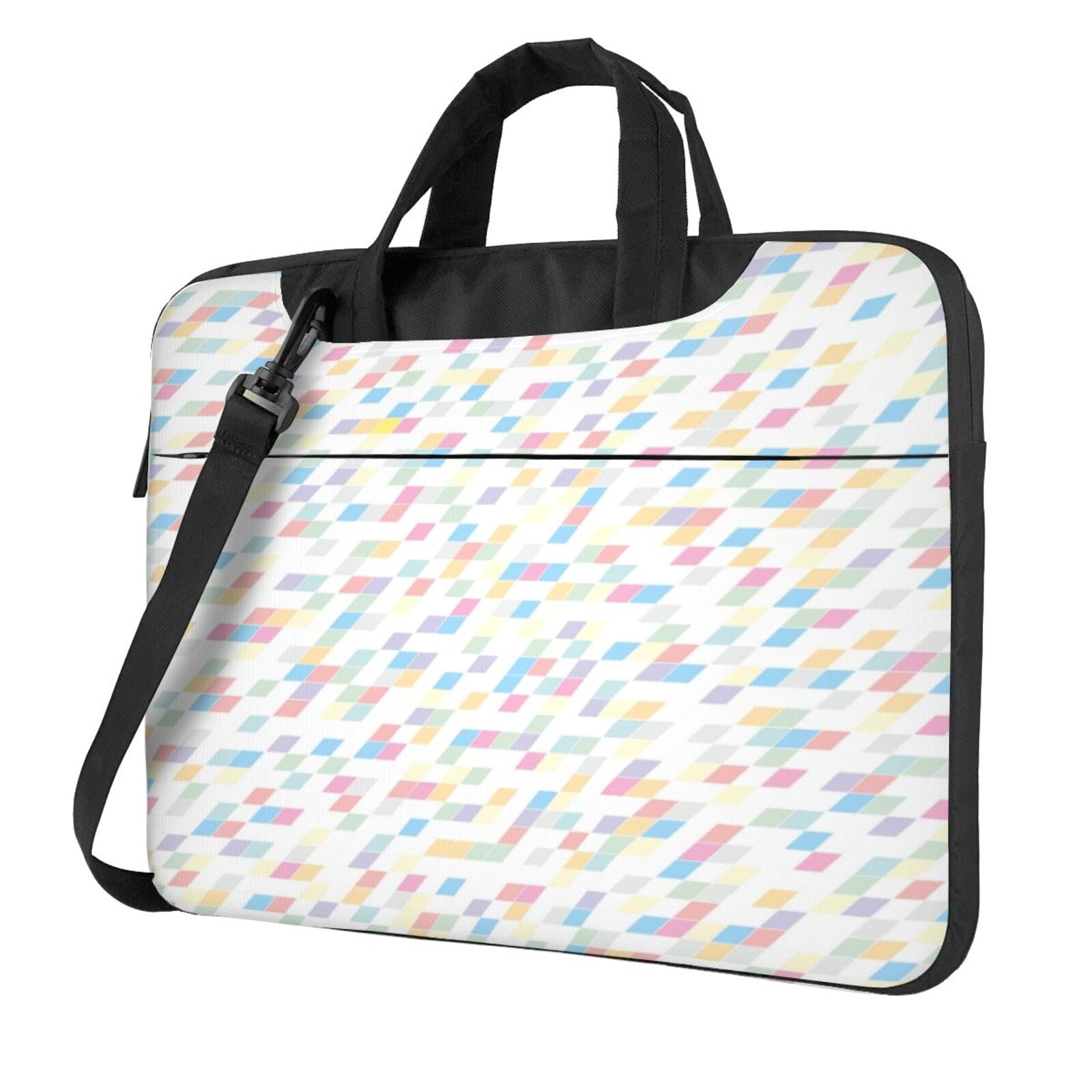 Small Colored Squares Laptop Bag, 14 inch Laptop or Tablet, Business ...