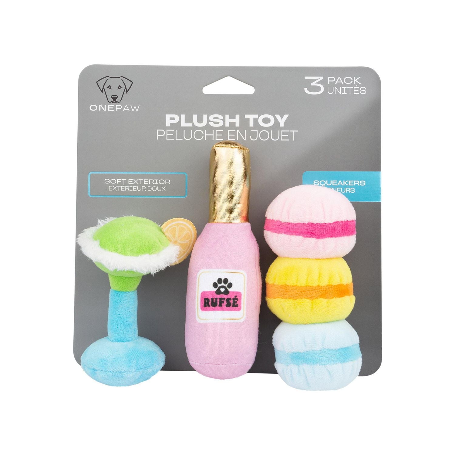 One Paw, Girls Night Set Dog Plush Toy,3 Toys, Push, Girls Night Set ...